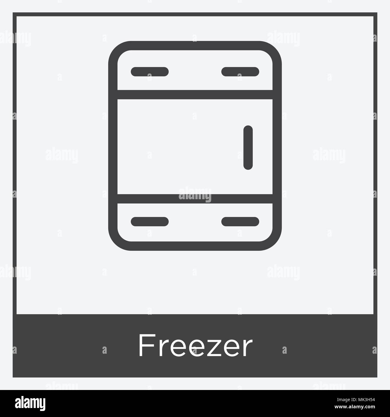 Freezer icon isolated on white background with gray frame, sign and ...