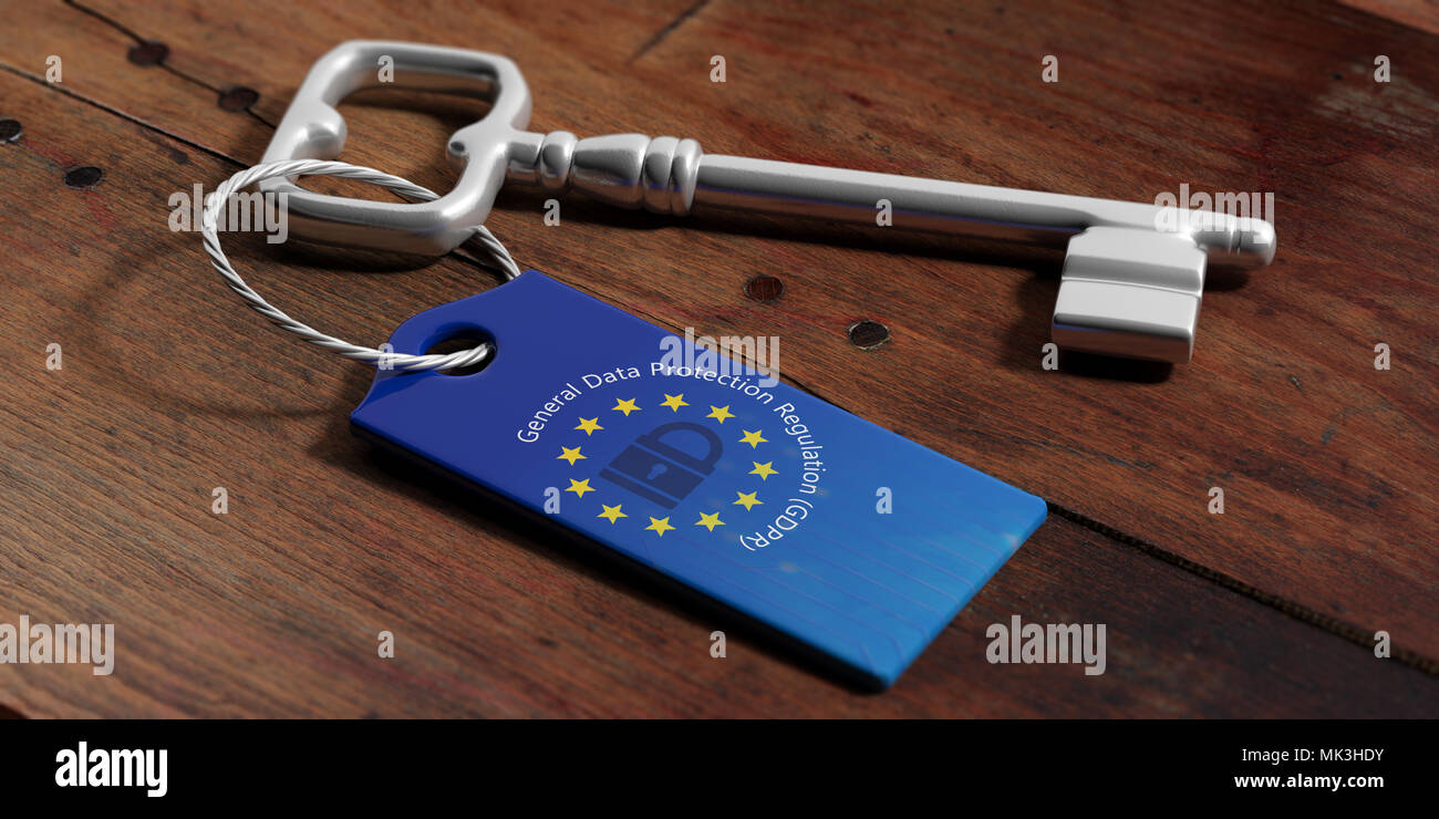 EU GDPR. General Data Protection Regulation and European Union flag on ...