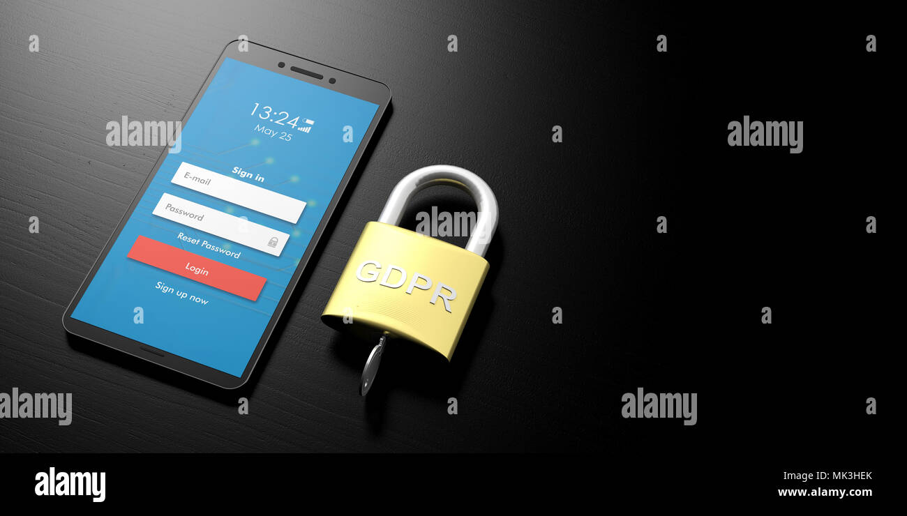 EU GDPR. Padlock with European General Data Protection Regulation and a ...