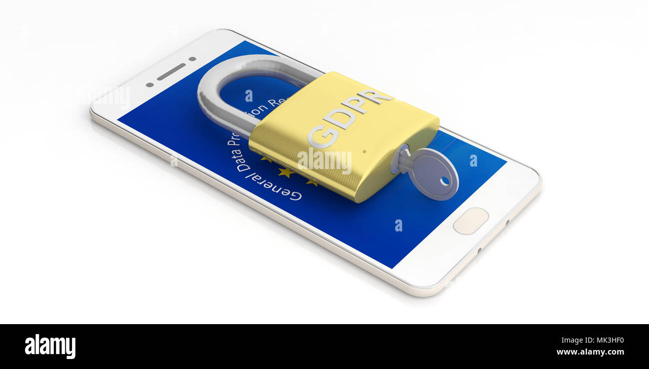 EU GDPR. Padlock with European General Data Protection Regulation on a ...