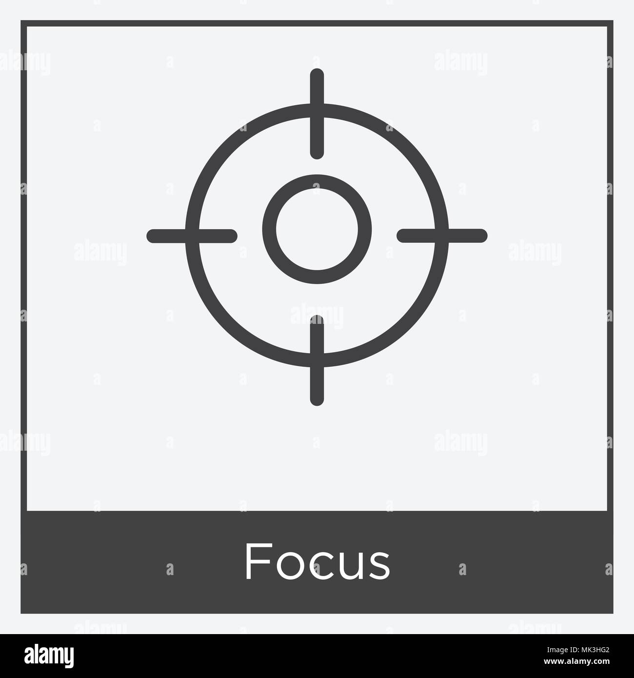 Focus icon isolated on white background with gray frame, sign and ...