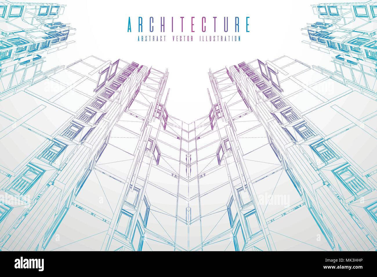 Modern architecture wireframe. Concept of urban wireframe. Wireframe ...