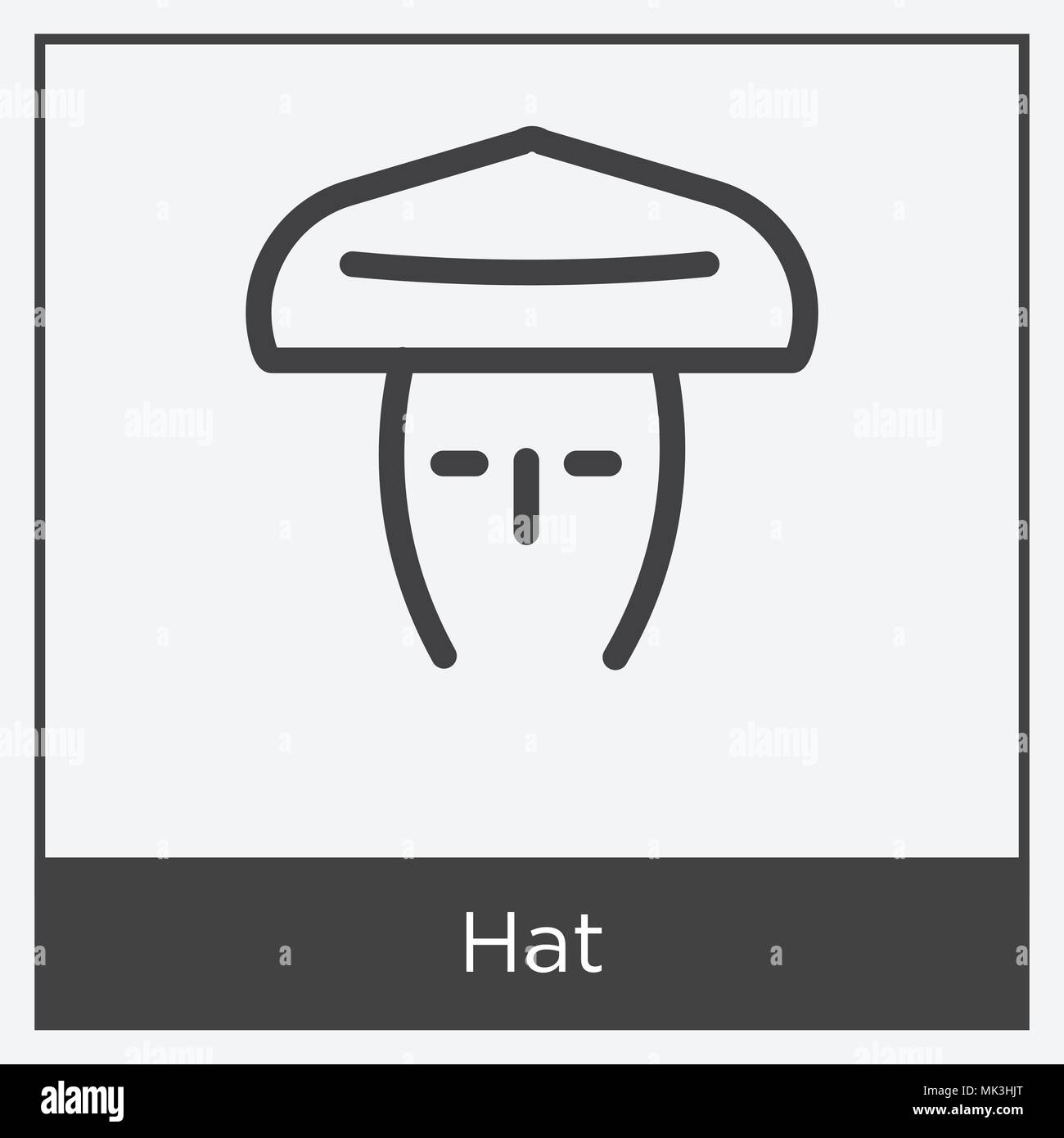 Hat icon isolated on white background with gray frame, sign and symbol ...