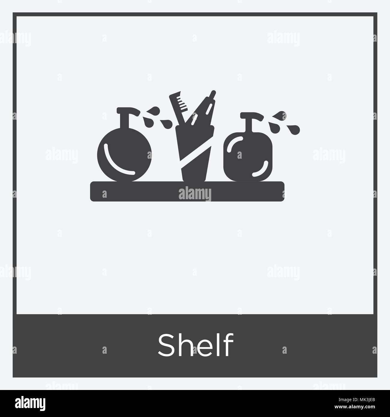 Shelf icon isolated on white background with gray frame, sign and ...