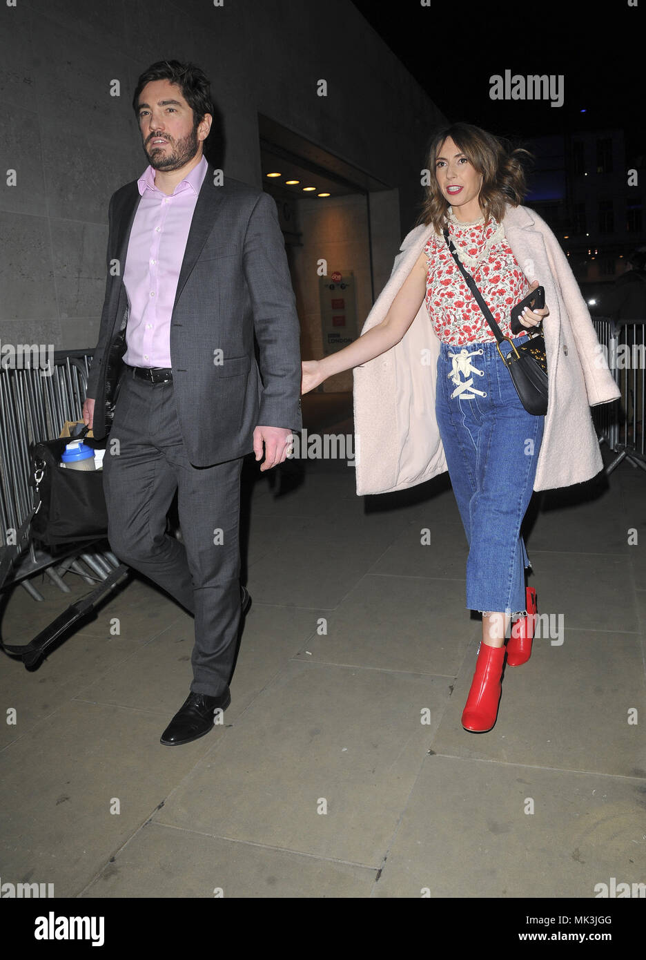 Alex Jones and husband Charlie Thomson leave 'One Show' studios ...