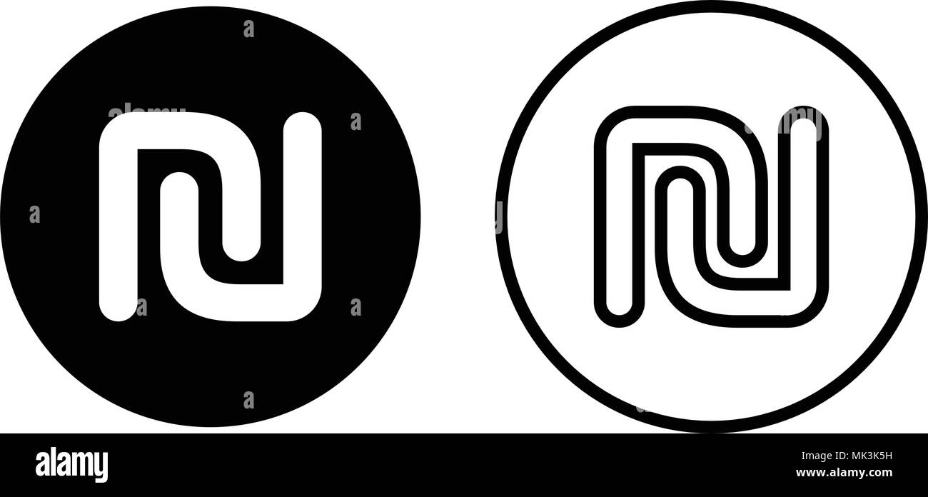 Israeli Shekel currency symbol icon, isolated on white background Stock ...