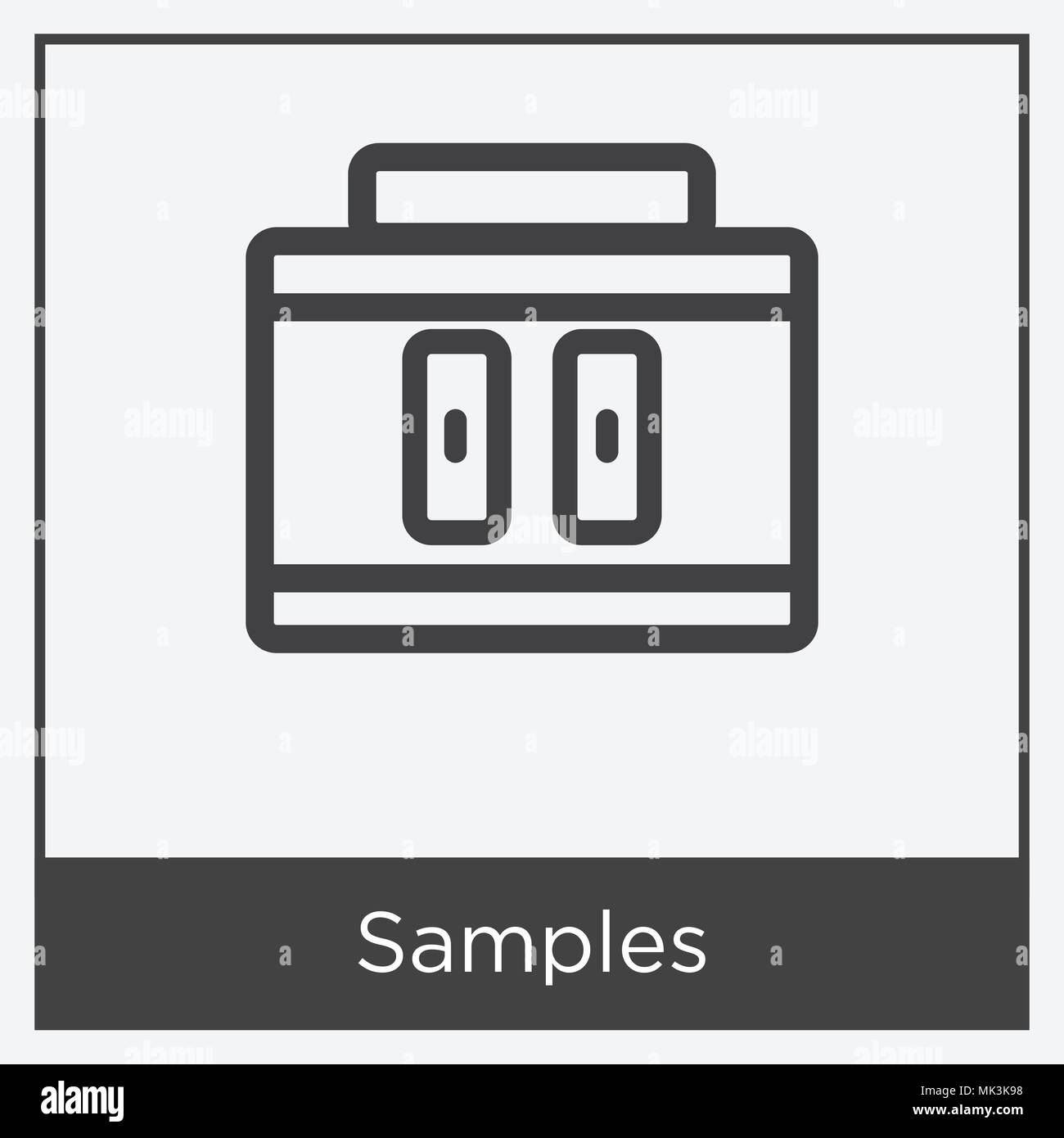 Samples icon isolated on white background with gray frame, sign and ...