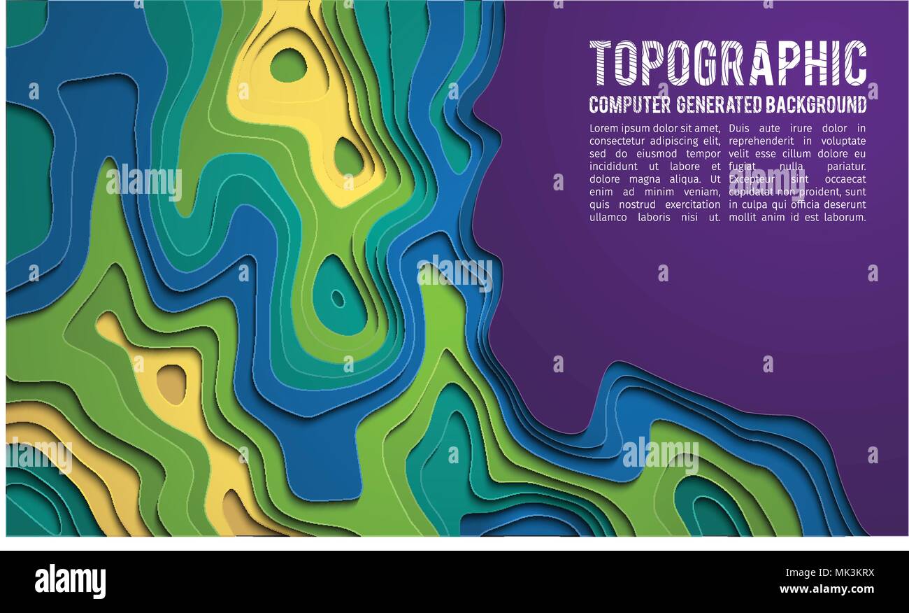 Colorful paper cutout. Paper cut banner concept. Paper carve blue ...