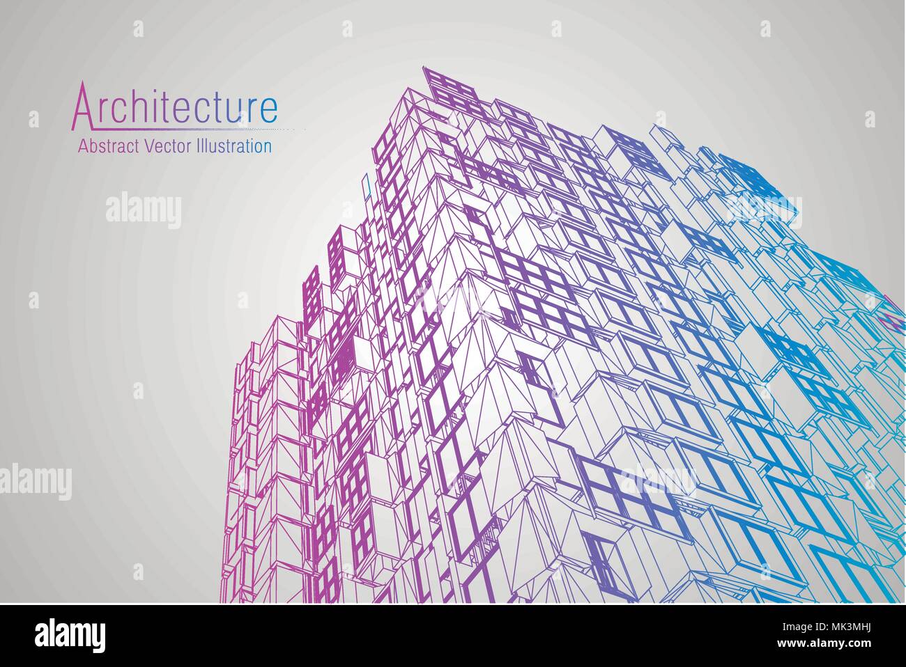 Modern architecture wireframe. Concept of urban wireframe. Wireframe ...