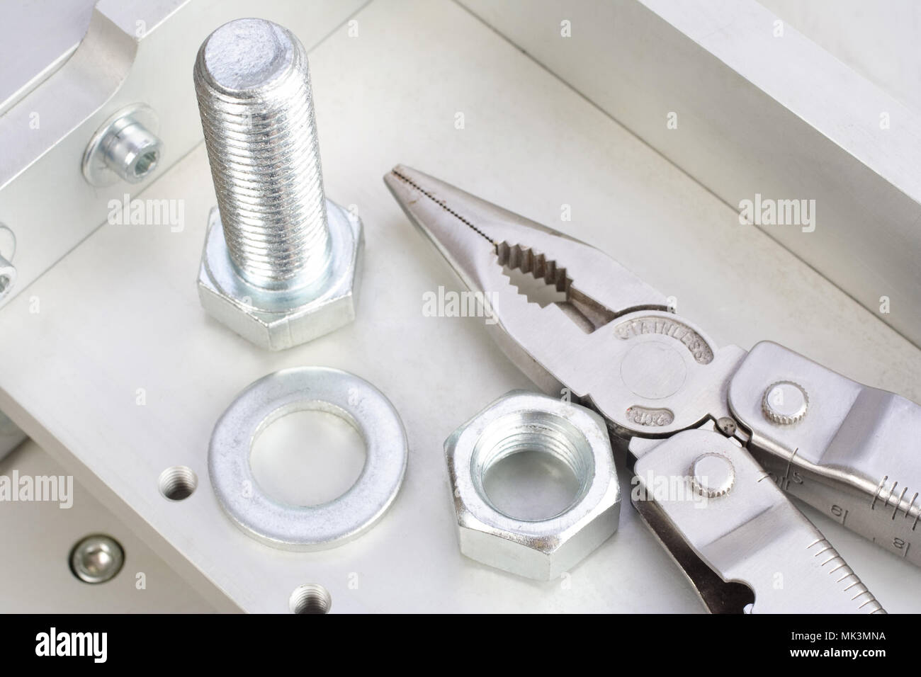 screwdriver, screw, nuts - repair of industrial equipment Stock Photo ...