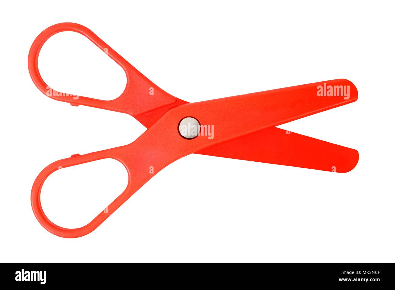Open red scissors isolated on white background Stock Photo - Alamy