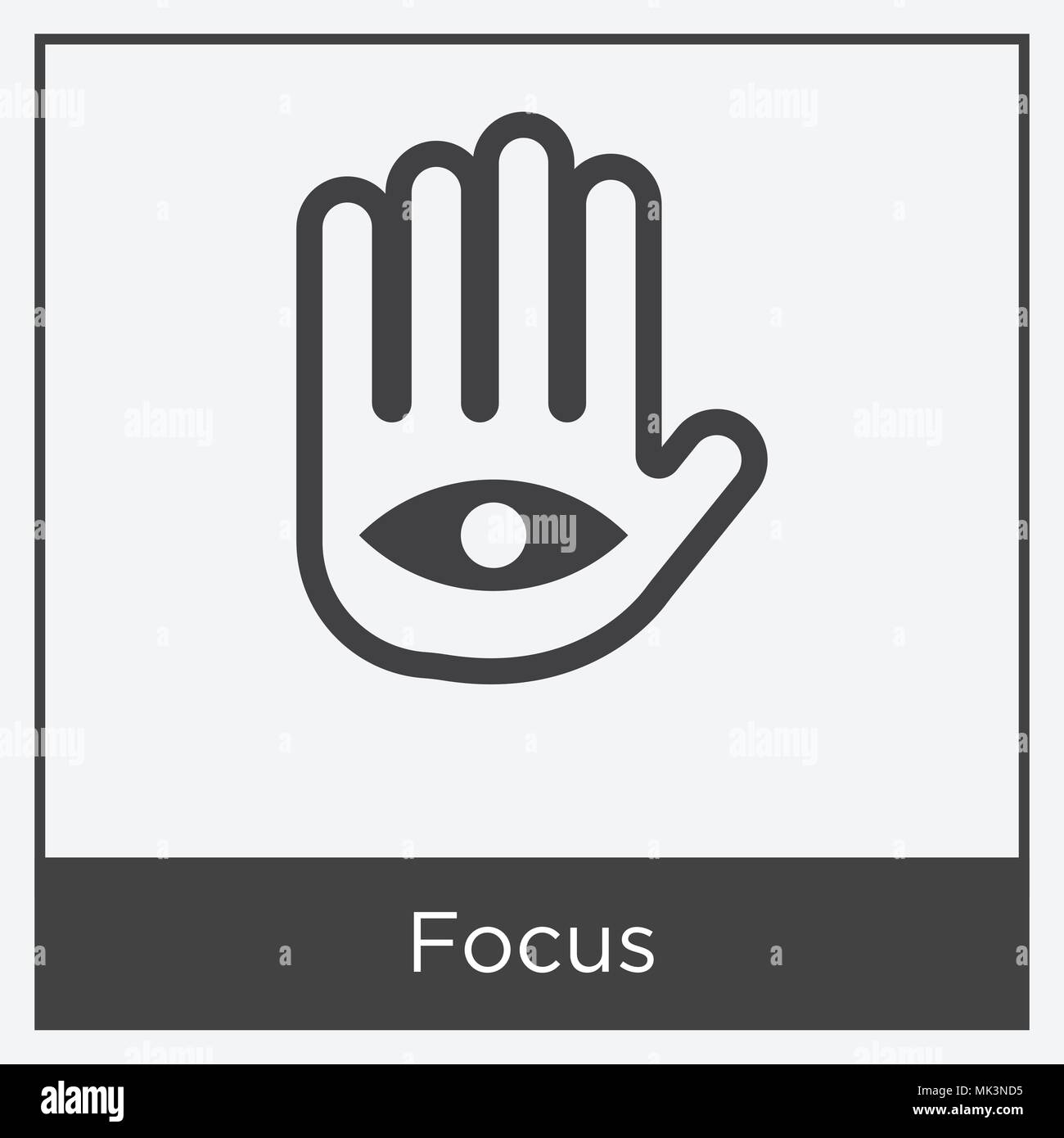 Focus icon isolated on white background with gray frame, sign and ...