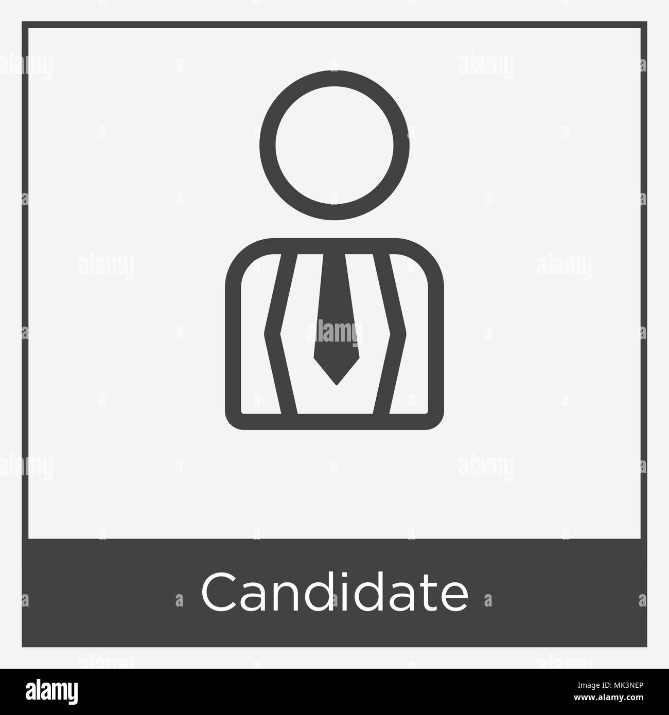 Candidate icon isolated on white background with gray frame, sign and ...