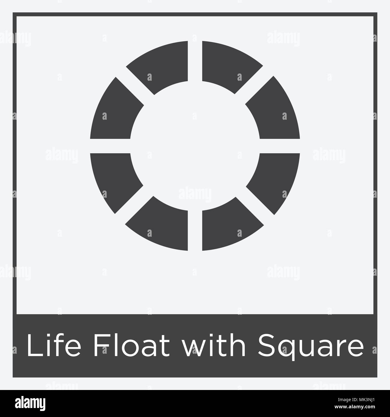 Life Float with Square icon isolated on white background with gray ...