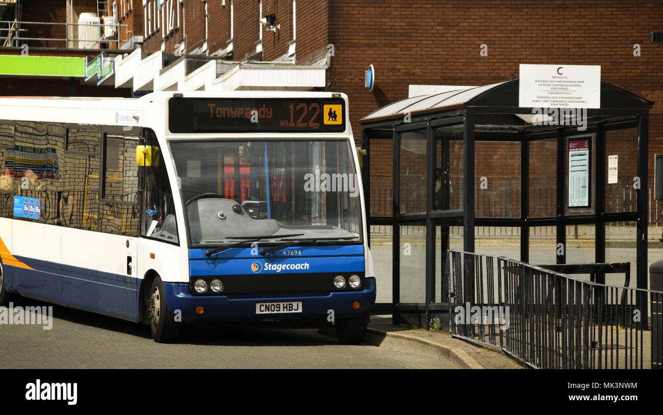 Public service bus operated by Stagecoach group plc waiting to depart ...
