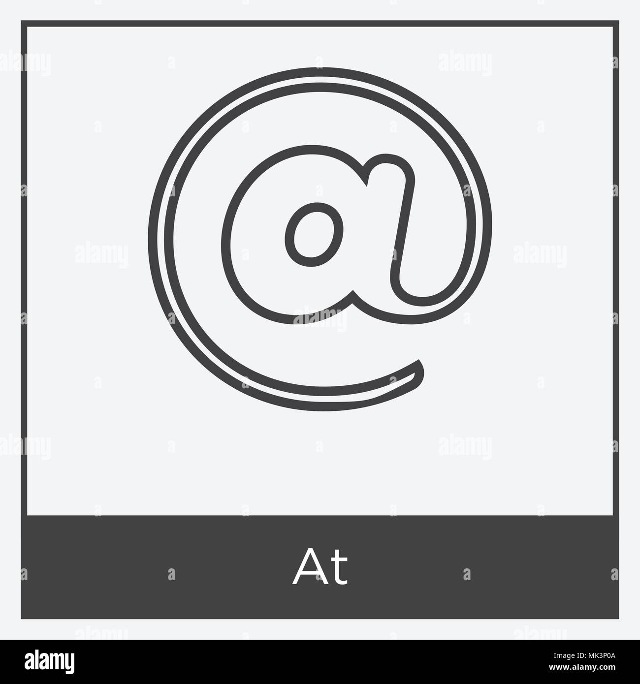 At icon isolated on white background with gray frame, sign and symbol ...