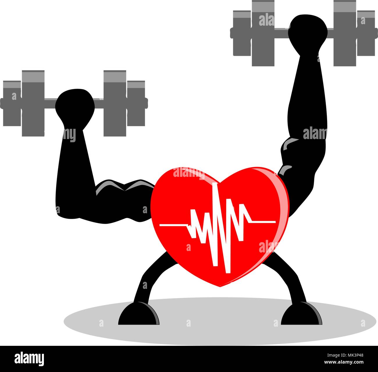 Exercise make heart healthy and stronger concept. Vector illustration ...