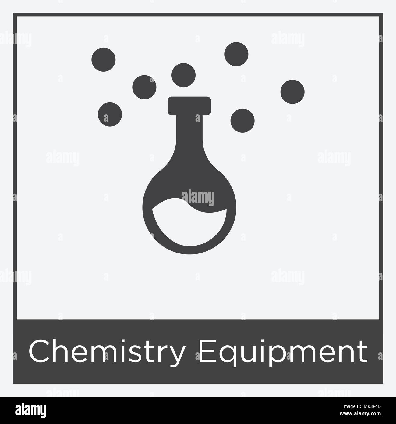 Chemistry Equipment icon isolated on white background with gray frame ...