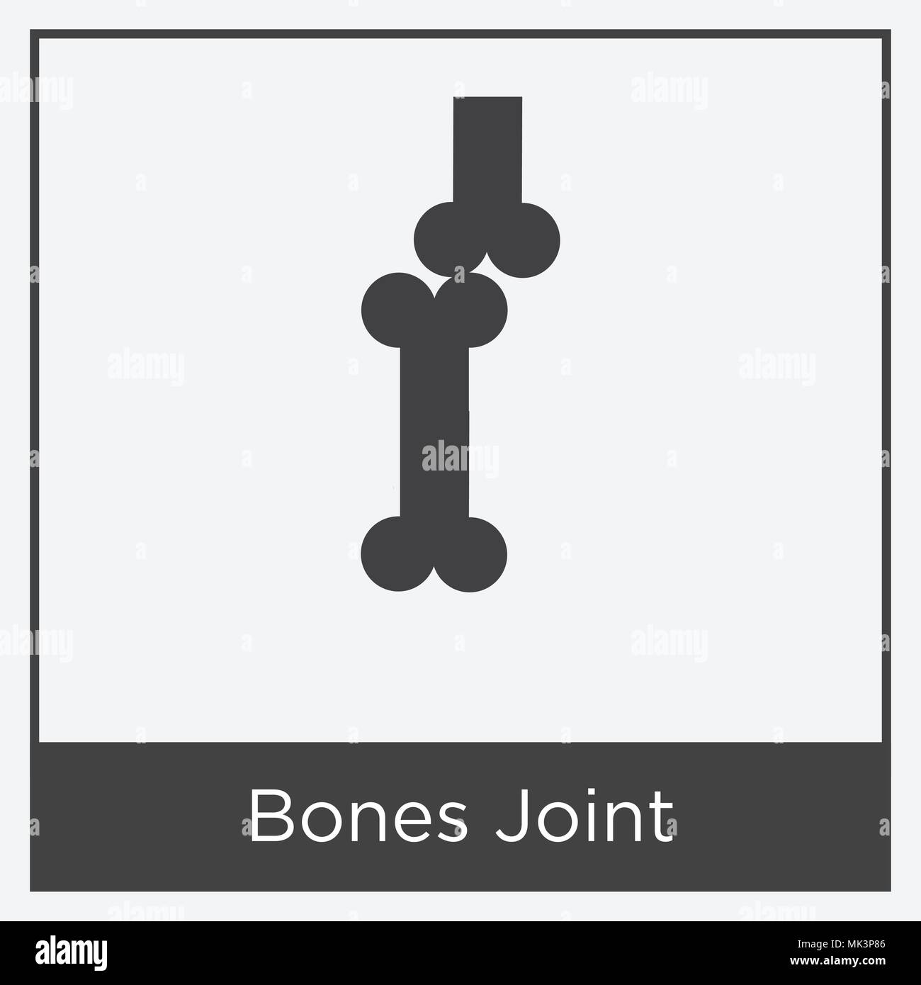 Bones Joint Icon Isolated On White Background With Gray Frame Sign And Symbol Stock Vector