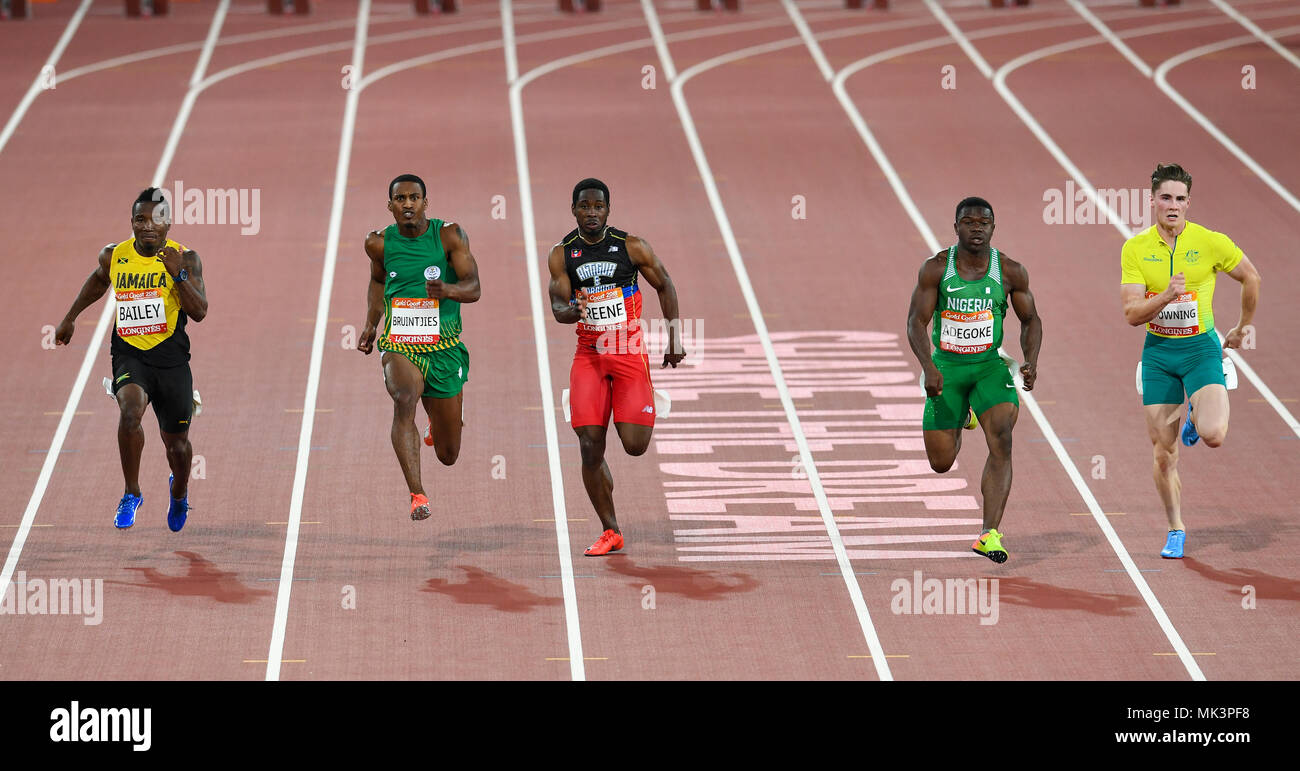 GOLD COAST, AUSTRALIA - APRIL 8: Oshane Bailey, Henricho Bruintjies ...
