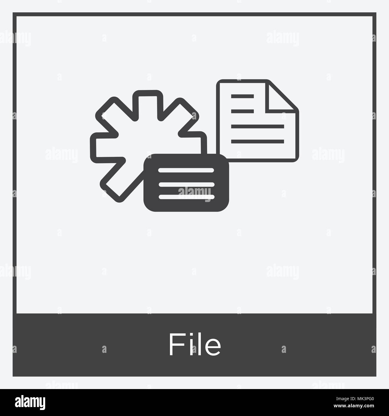 File icon isolated on white background with gray frame, sign and symbol ...