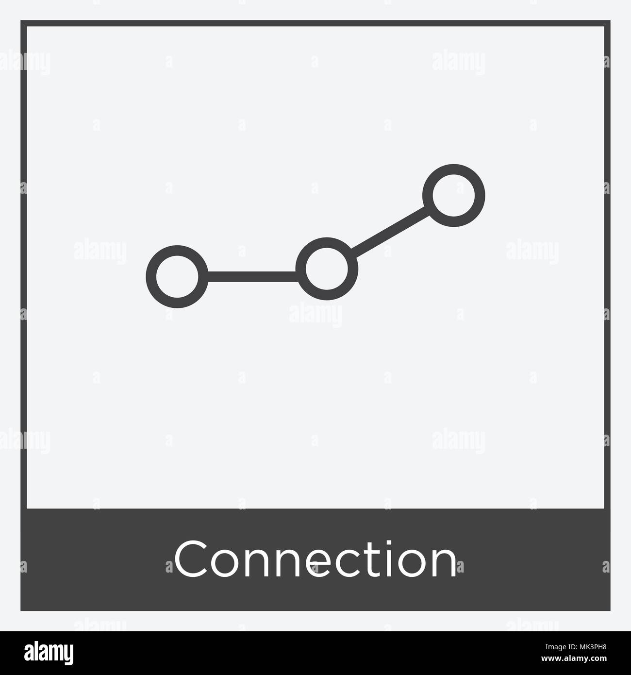 Connection icon isolated on white background with gray frame, sign and ...