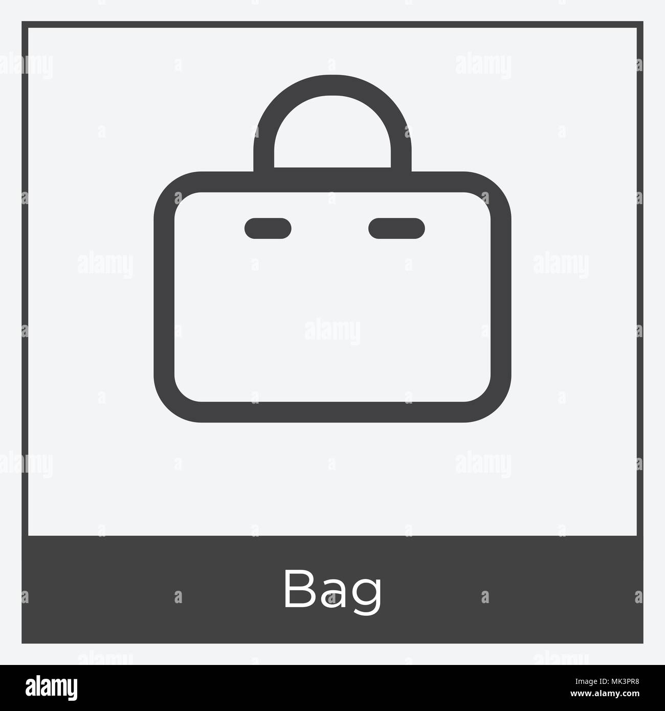 Bag icon isolated on white background with gray frame, sign and symbol ...