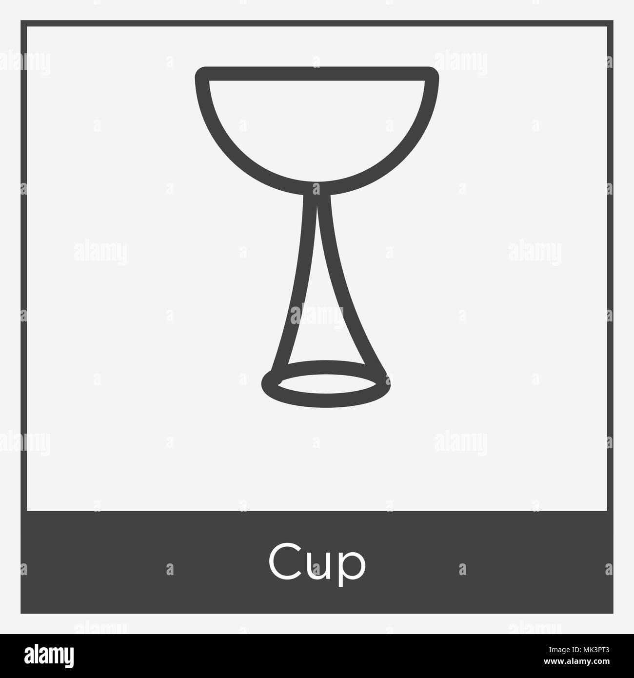 Cup icon isolated on white background with gray frame, sign and symbol ...