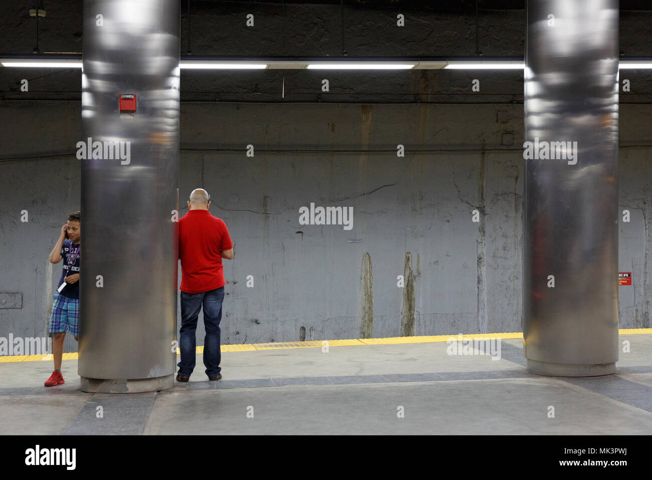 Blue Line Maverick subway station platform Boston Massachusetts Stock ...