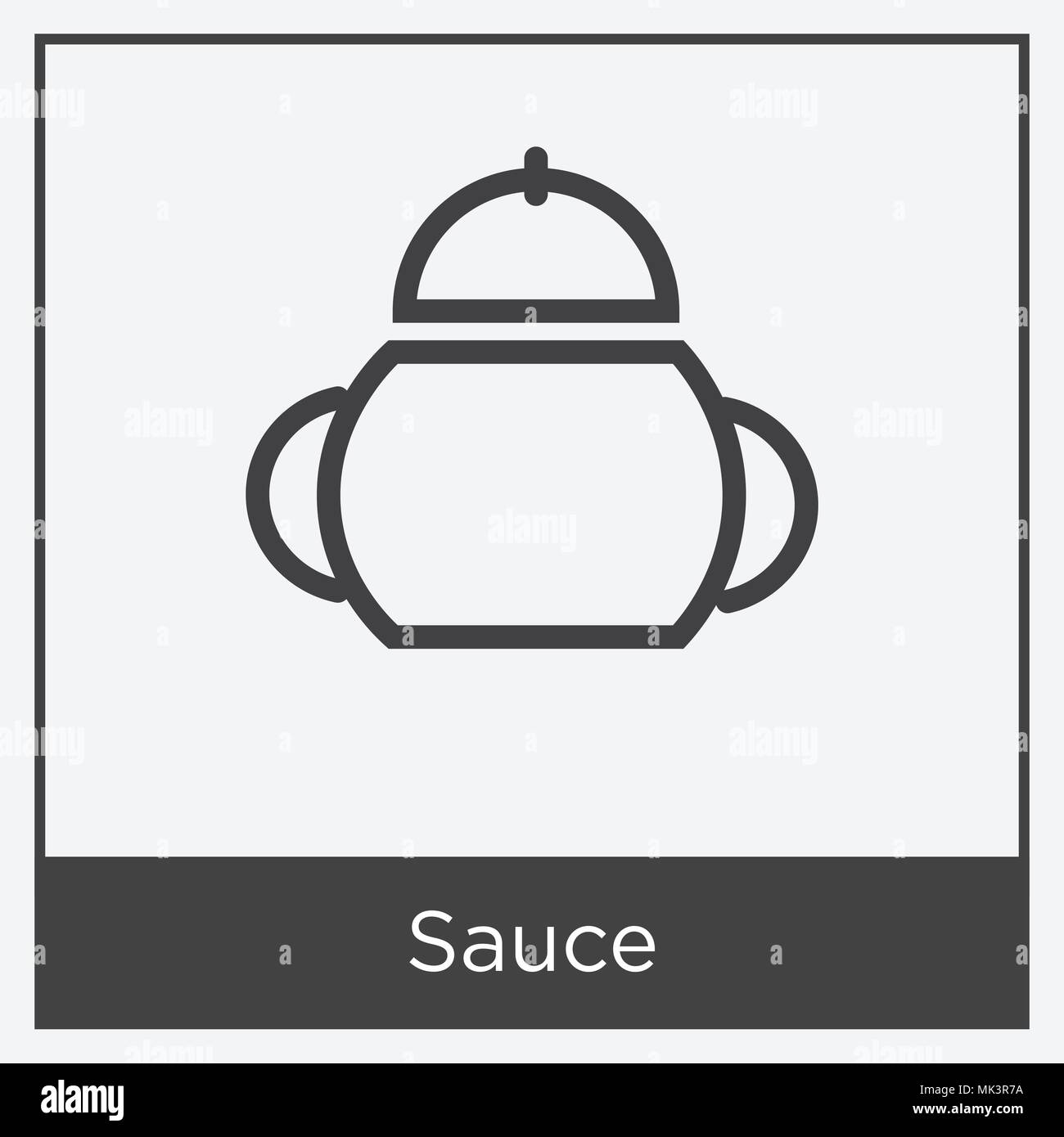 Sauce icon isolated on white background with gray frame, sign and ...