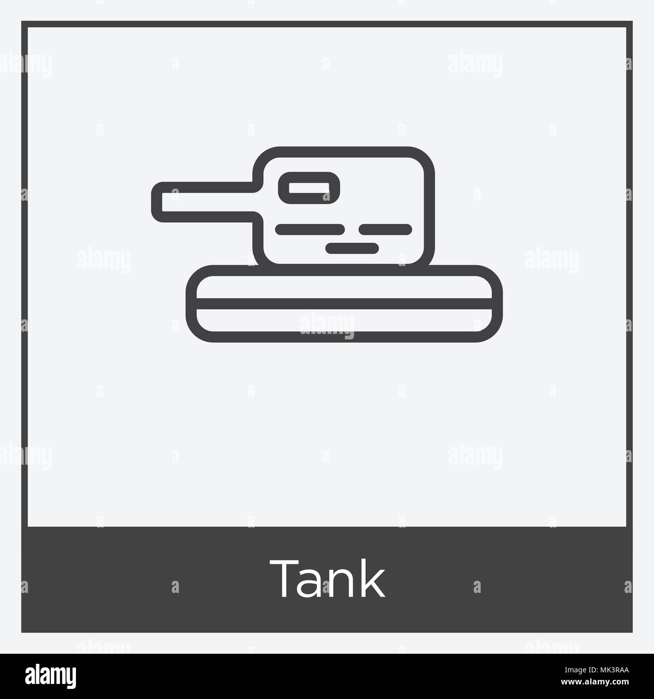 Tank icon isolated on white background with gray frame, sign and symbol ...