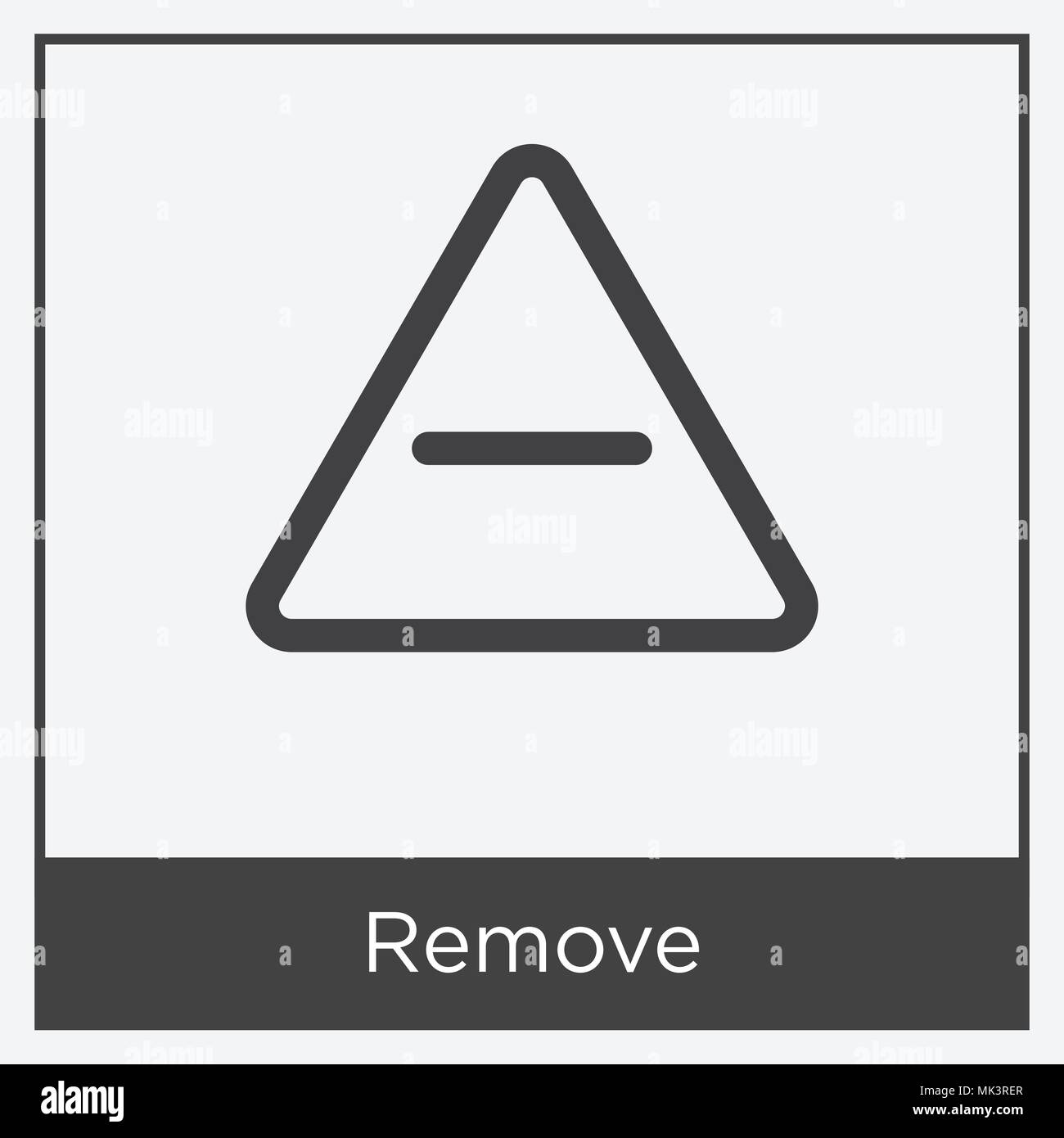Remove icon isolated on white background with gray frame, sign and ...