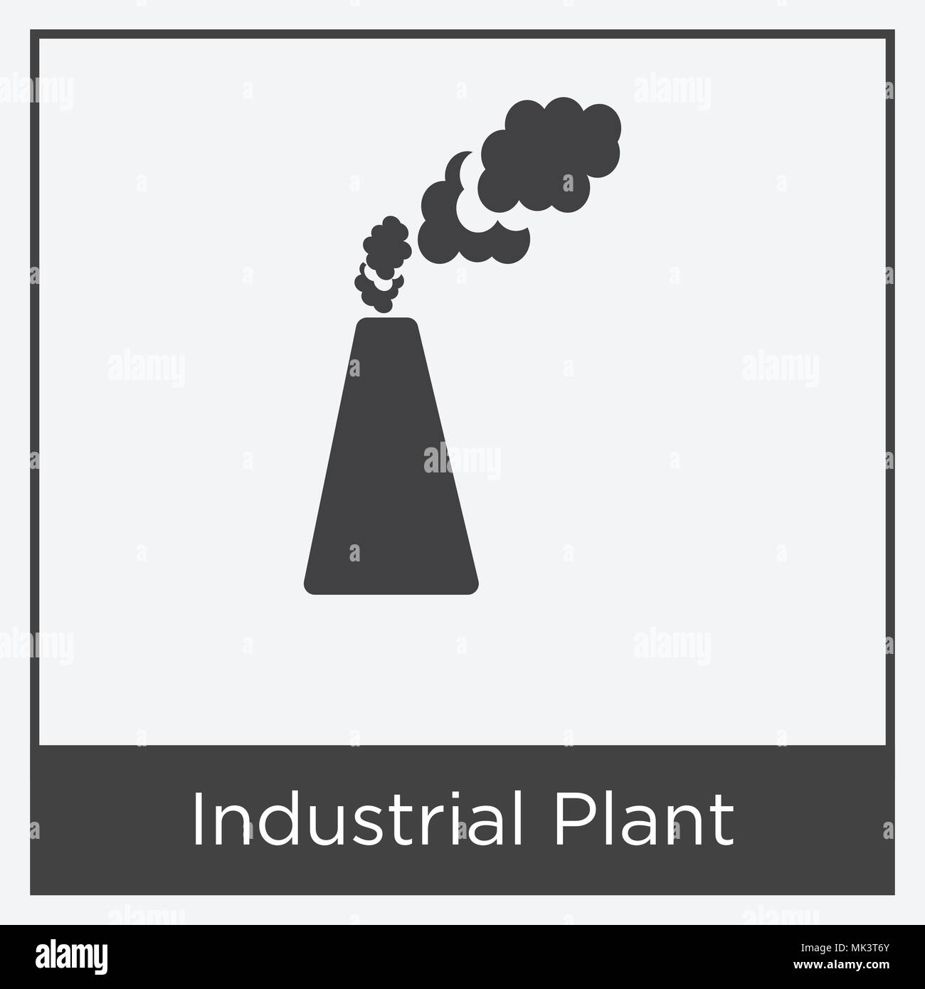 Industrial Plant icon isolated on white background with gray frame ...