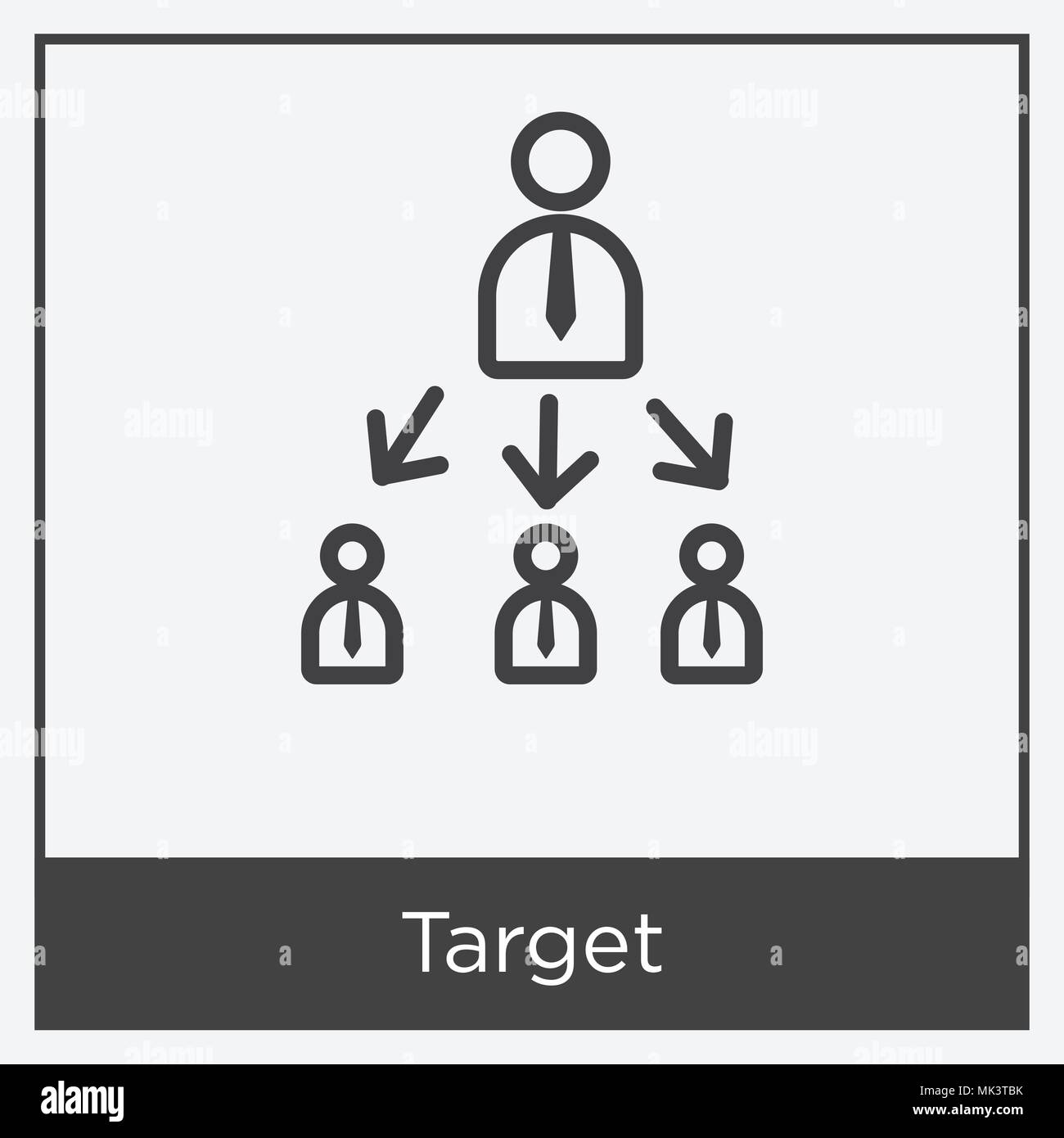 Target icon isolated on white background with gray frame, sign and ...