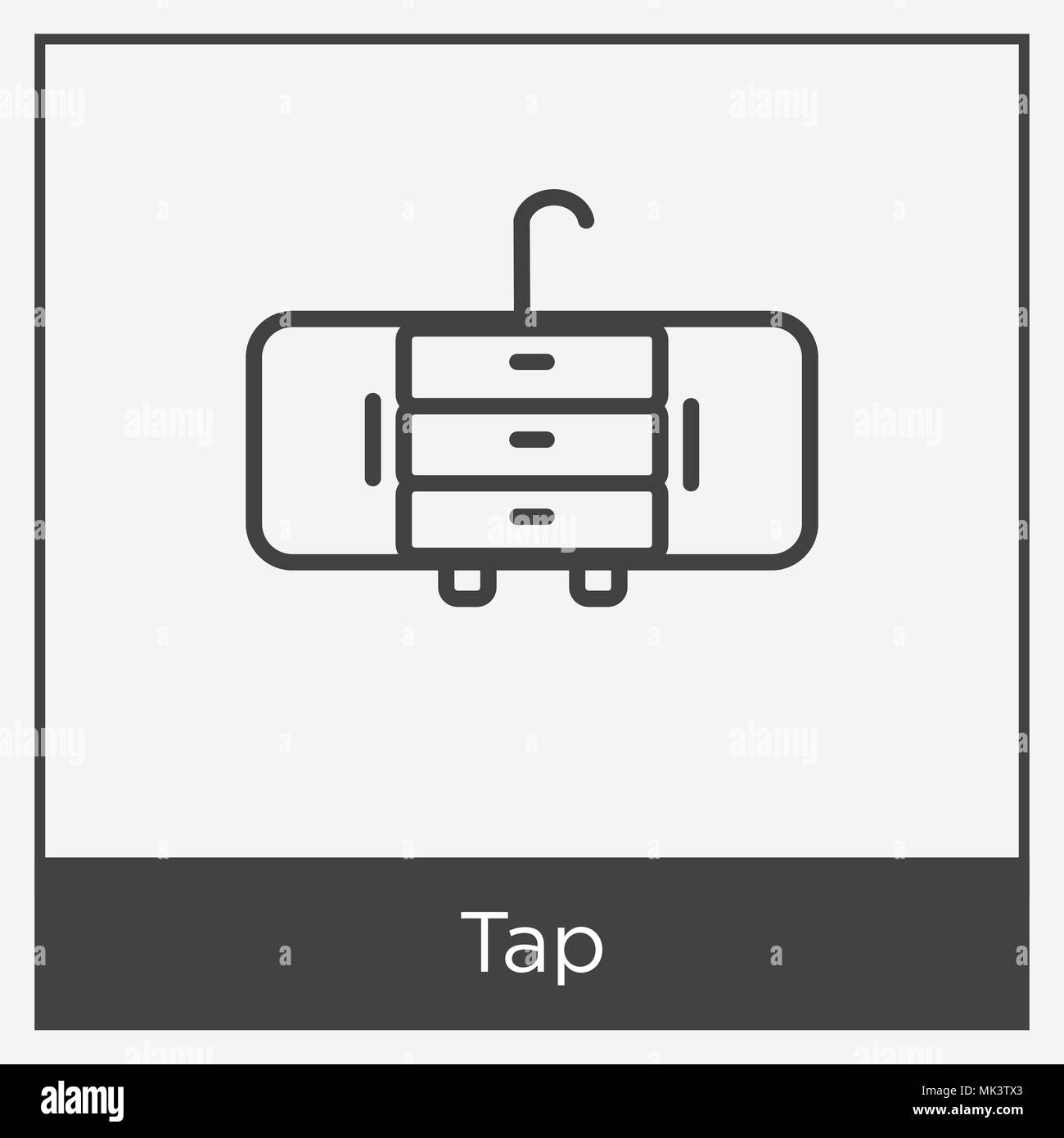 Tap icon isolated on white background with gray frame, sign and symbol ...