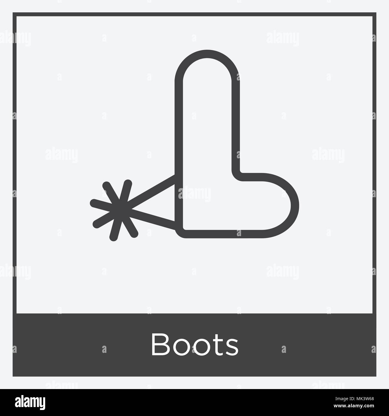 Boots icon isolated on white background with gray frame, sign and ...