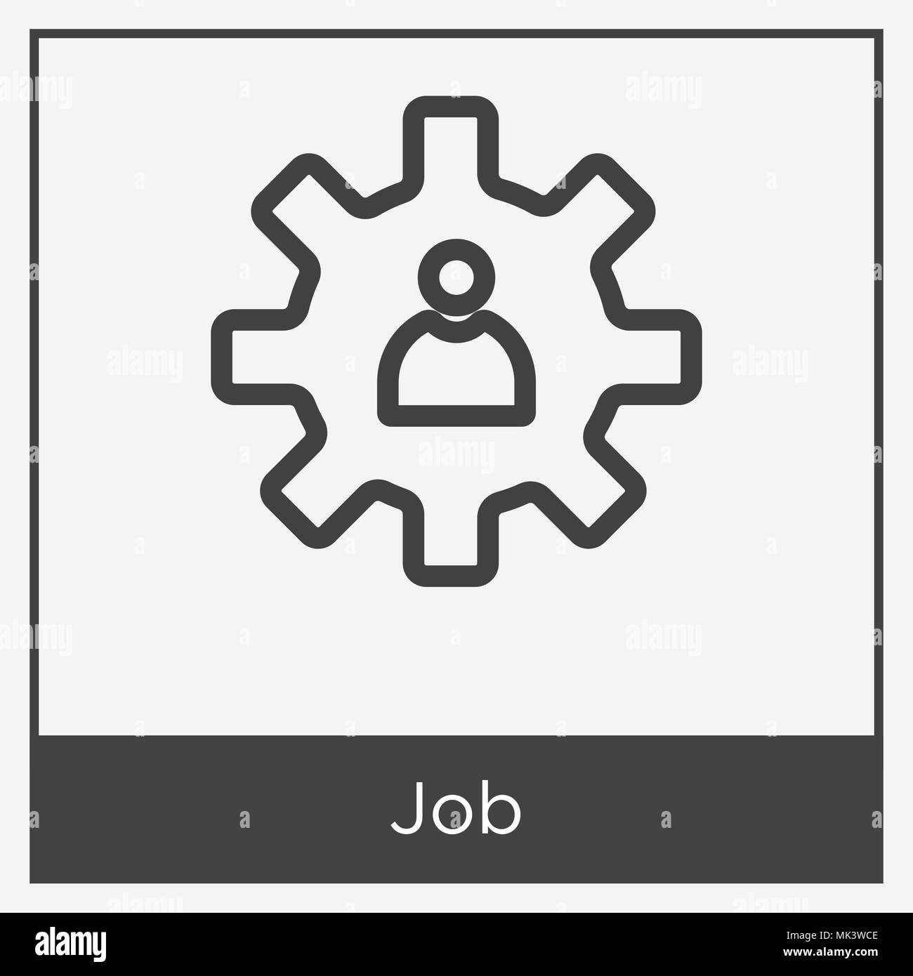 Job icon isolated on white background with gray frame, sign and symbol ...