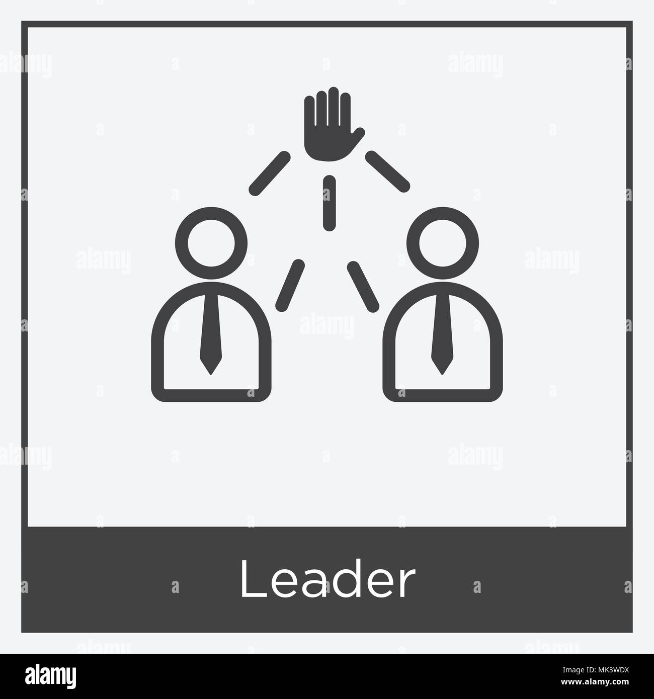 Leader icon isolated on white background with gray frame, sign and ...