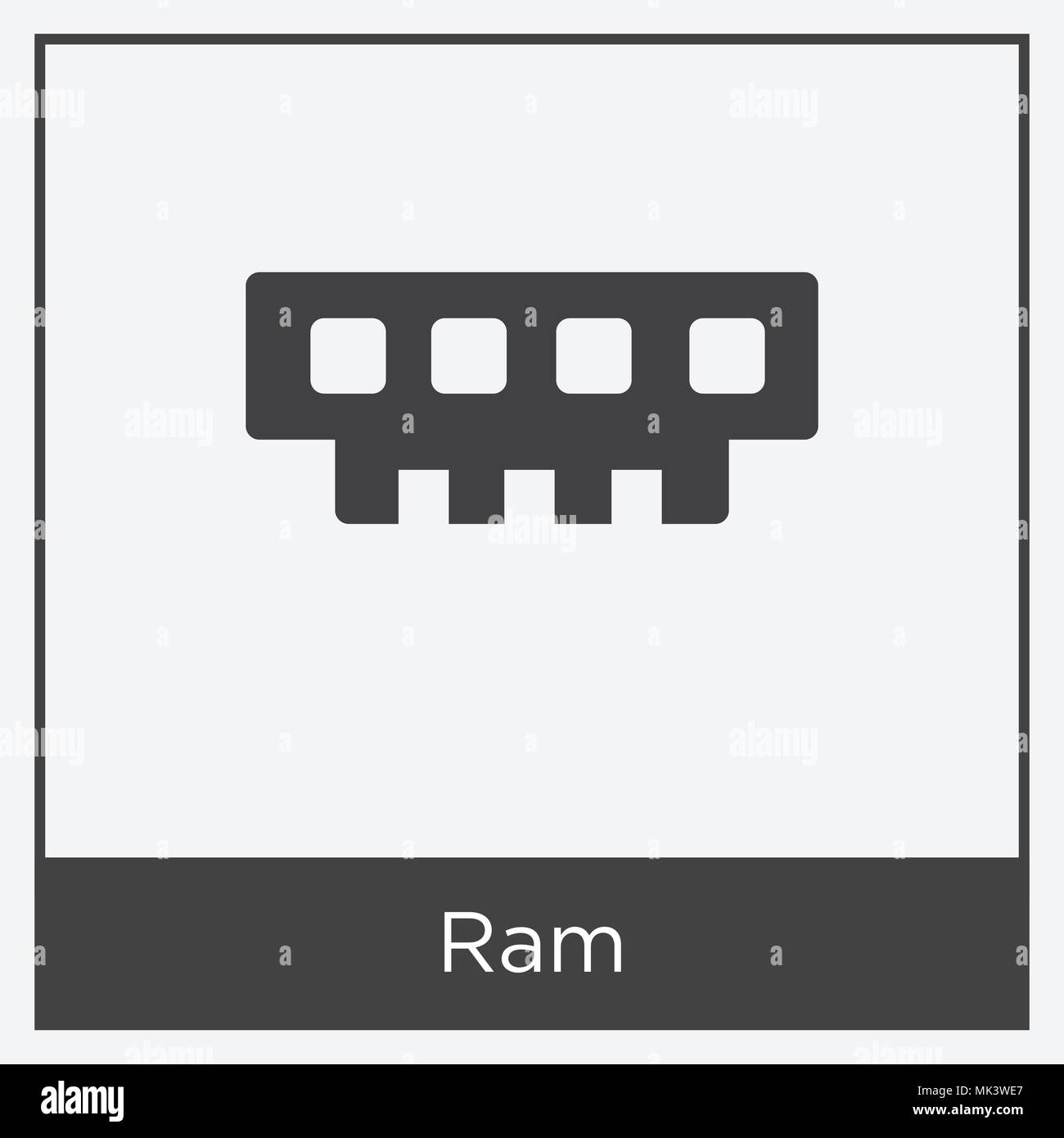 Ram icon isolated on white background with gray frame, sign and symbol ...