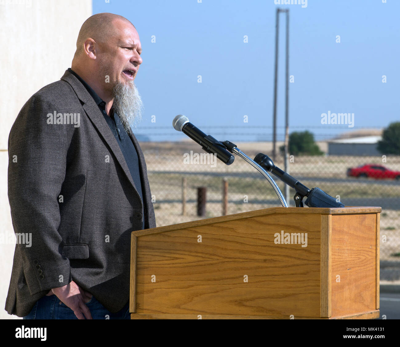 Peter Depue provides remarks about his friend, OSI agent David Wieger ...