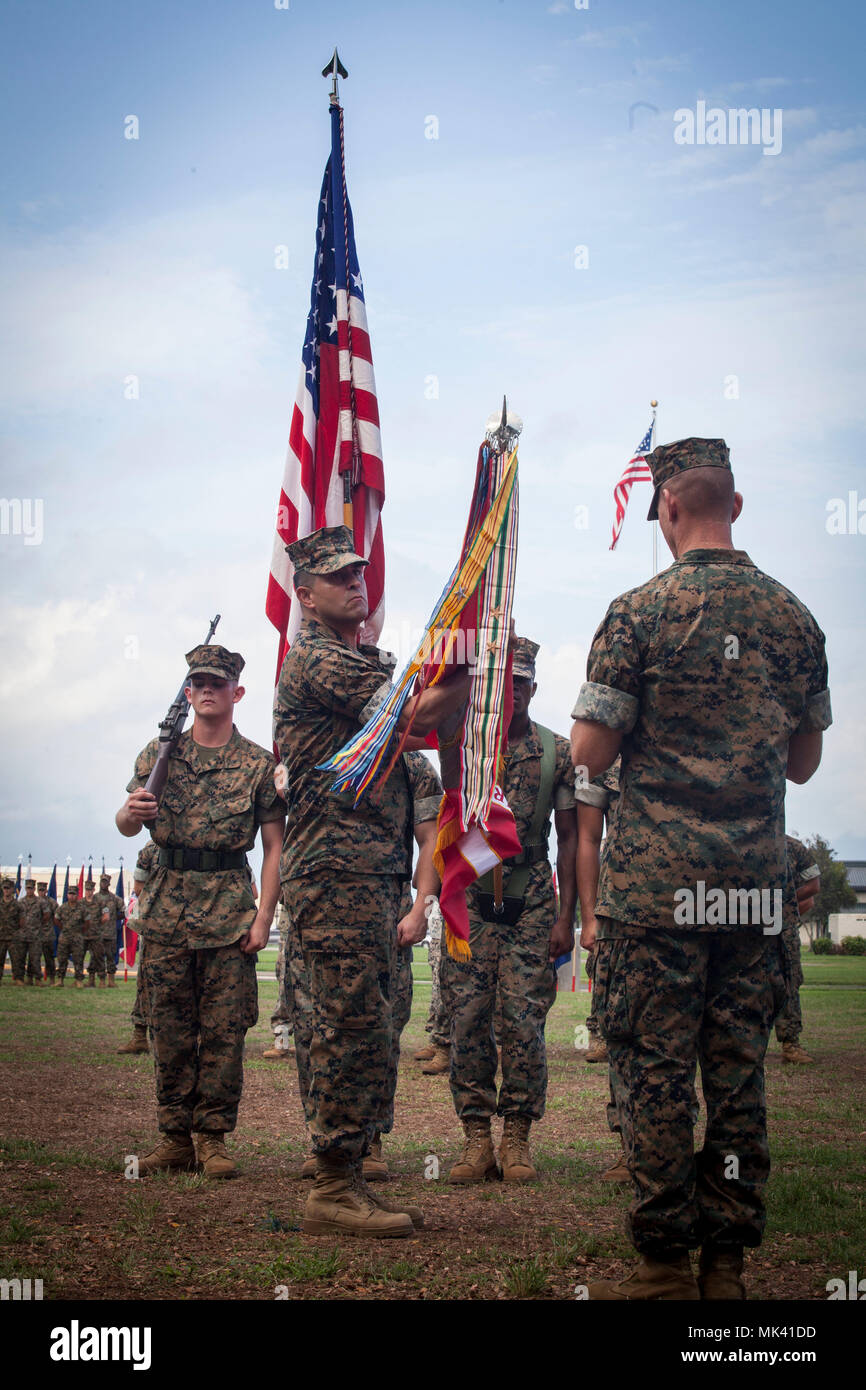 Col. Michael Styskal (right), the 3rd Marine Regiment commanding ...
