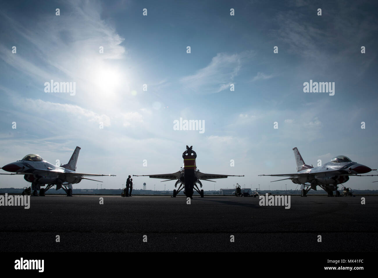 A crew member of the U.S. Air Force Aerial Demonstration Squadron ...