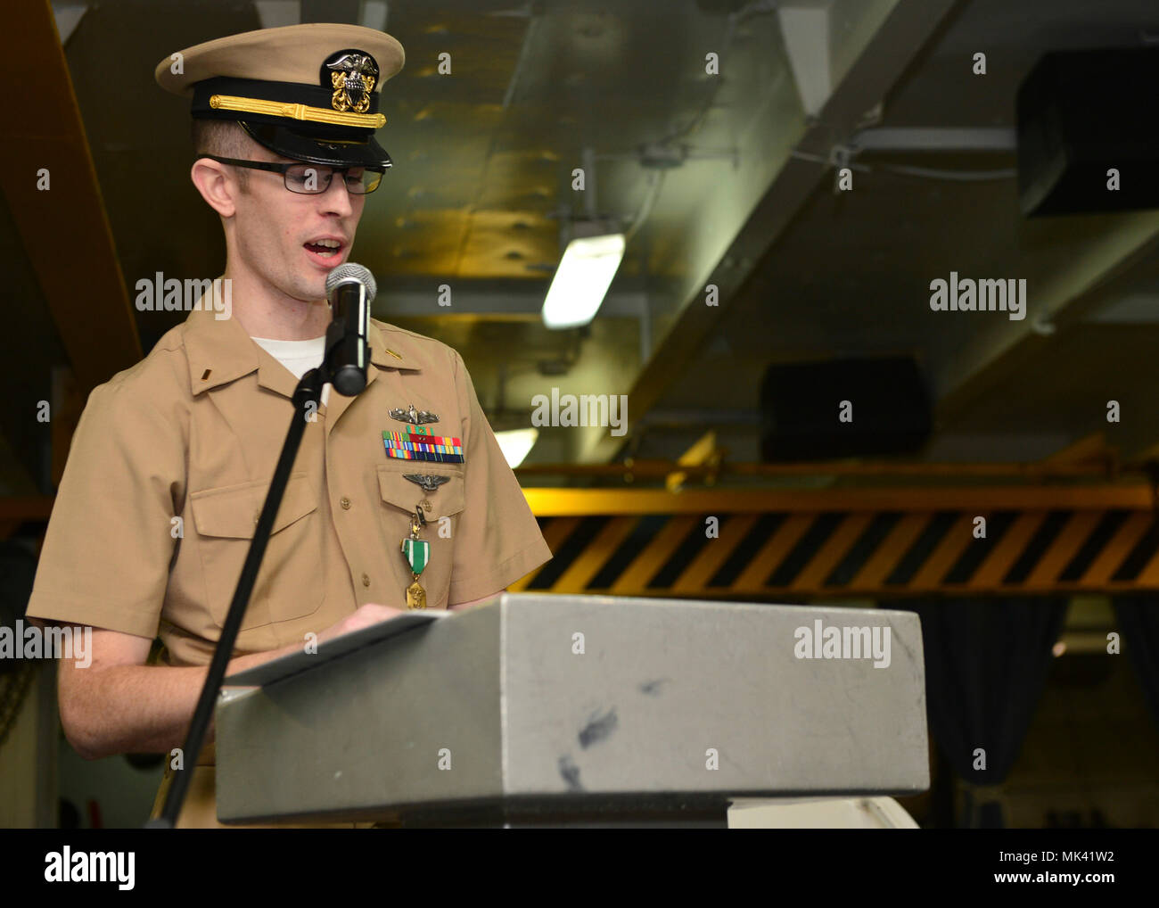 INDIAN OCEAN (Nov. 1, 2017) U.S. Navy Ensign Kenneth Kuper, from Laurel ...