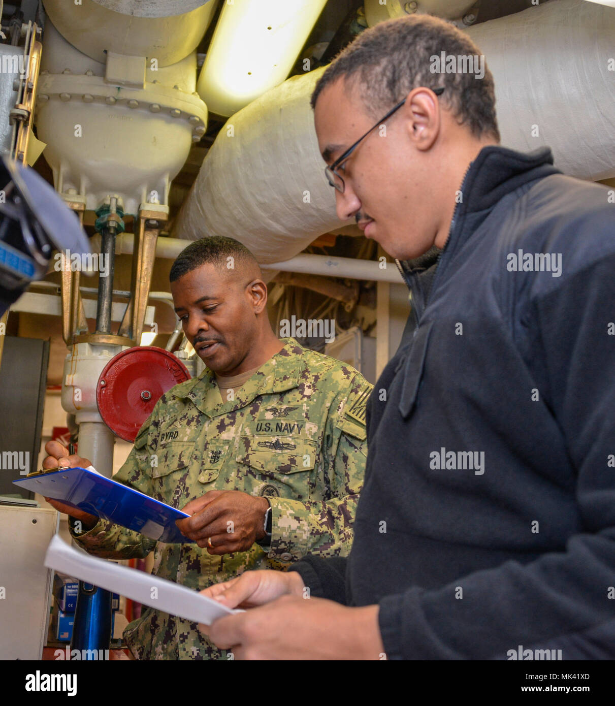 NORFOLK, Va. (Nov. 1, 2017) Command Master Chief Ervin Byrd III, from ...