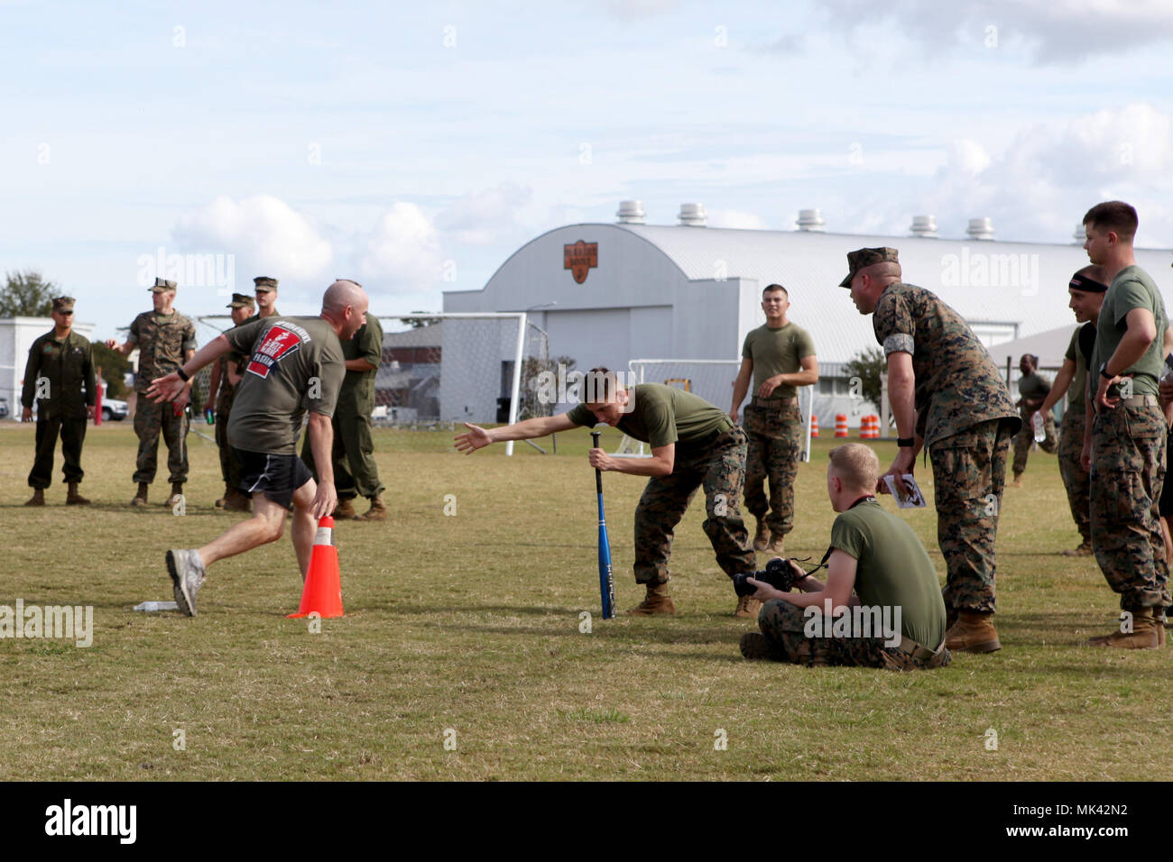 Lt. Col. Jason Donovan, left, prepares to tag-in Cpl. Trystan Jordan in ...