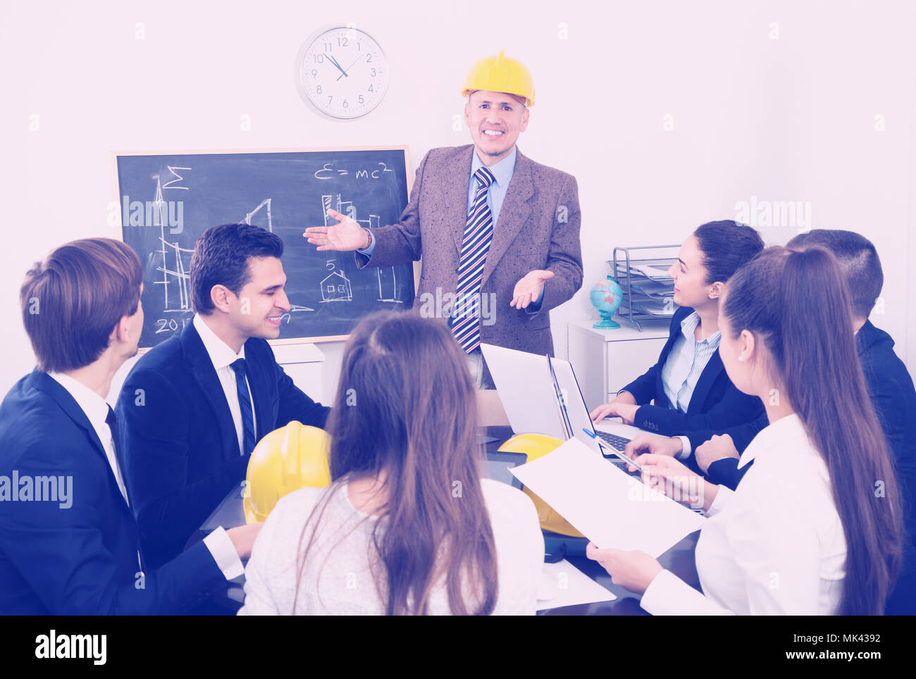 Group young engineers architects hi-res stock photography and images ...