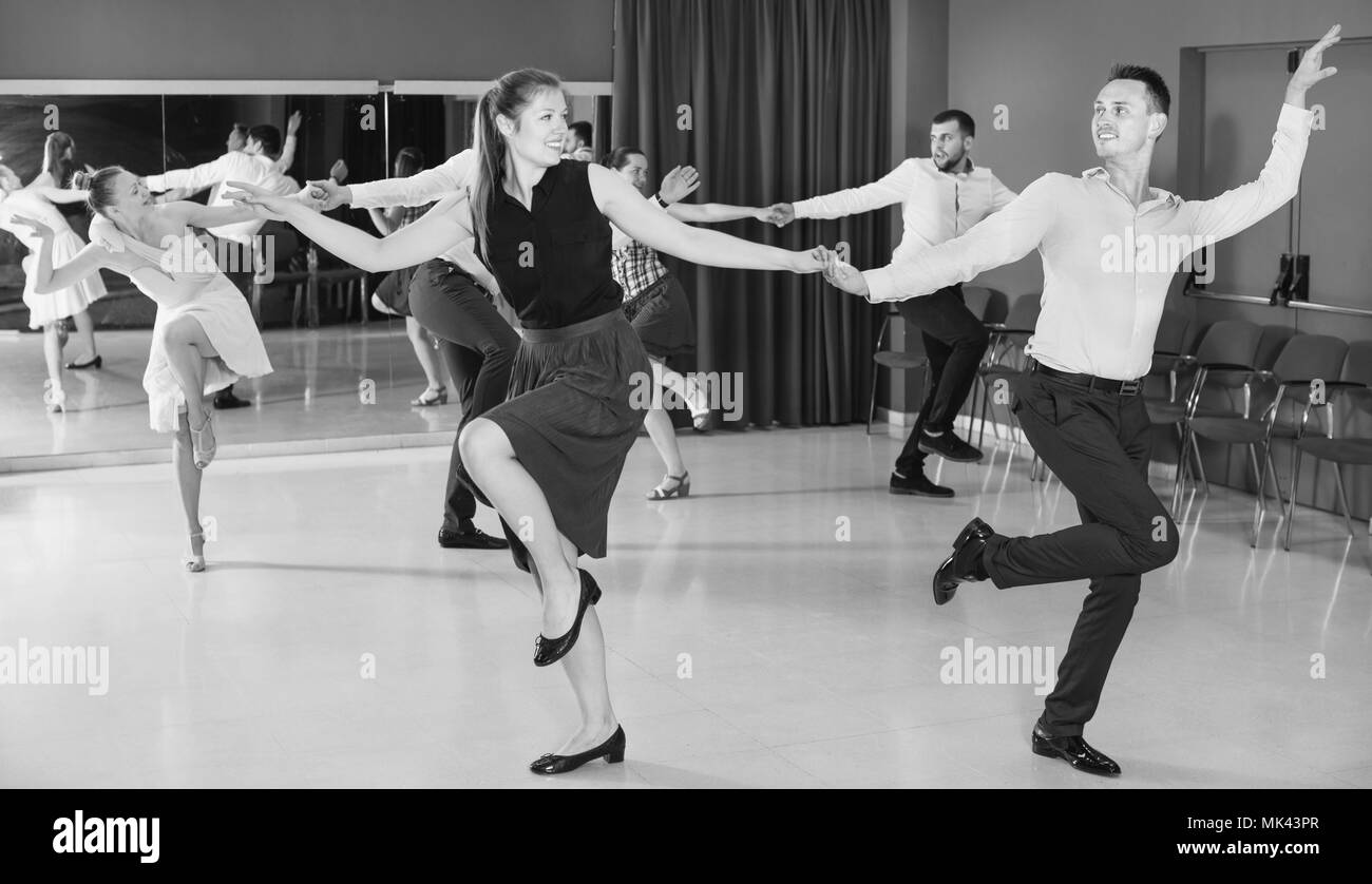 Swing dancing class Black and White Stock Photos & Images - Alamy