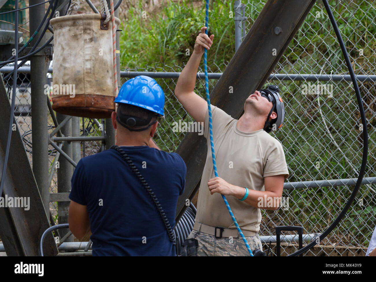 RIO GRANDE, Puerto Rico -- Two Airmen with the 85th Engineering ...