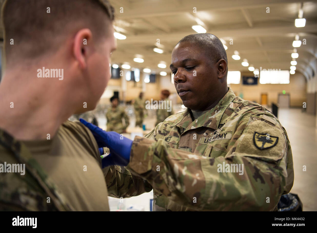 U.S. Army Sgt. 1st Class Ryan West, medical readiness noncommissioned officer for Joint Forces ...