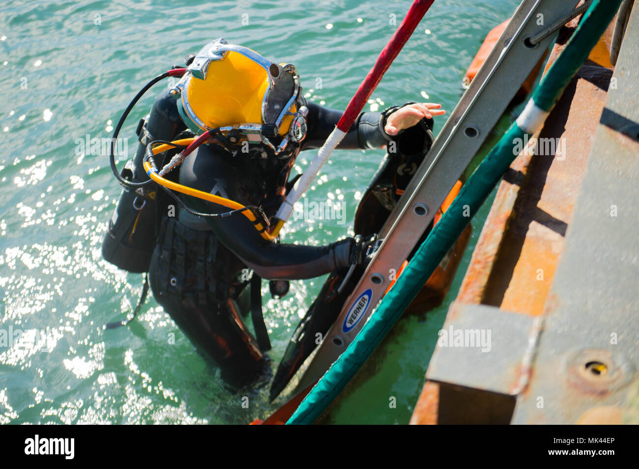 SAN DIEGO (Nov. 04, 2017) Navy Diver 1st Class Joshua Tomolak, attached ...